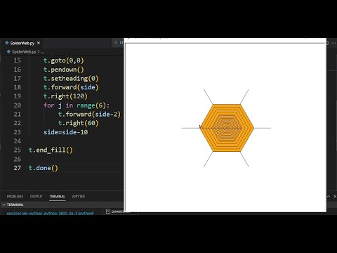 Draw Spider Web Full Python Code Python Turtle Youtube