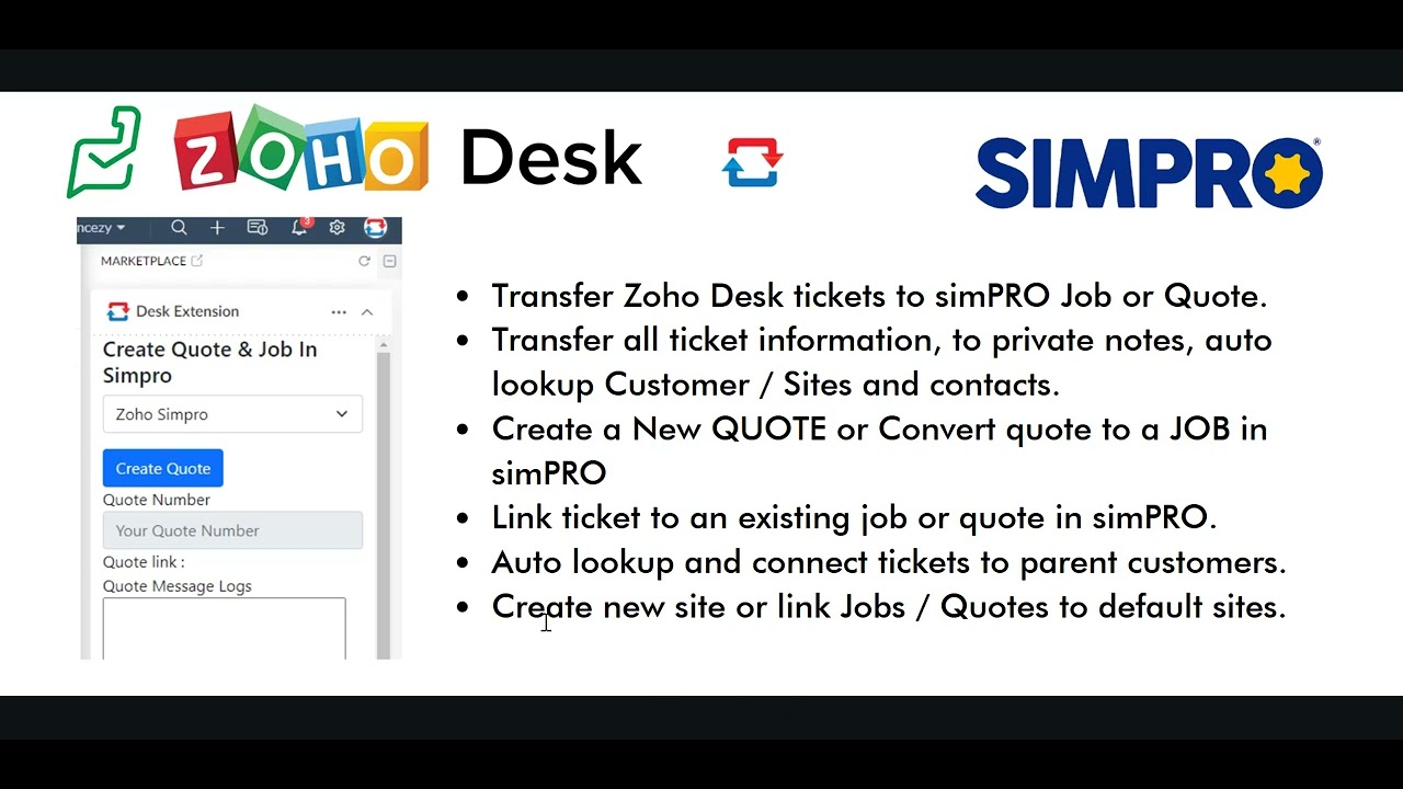 Zoho Desk To Simpro Demo Video Youtube