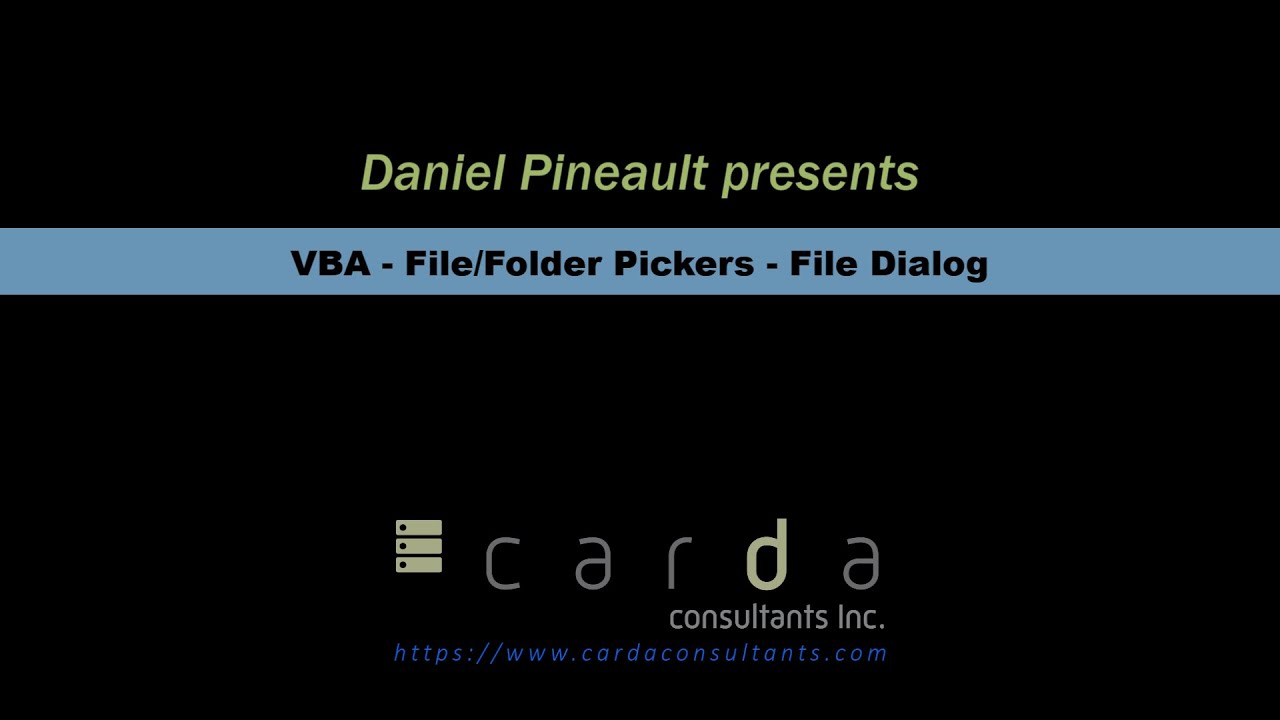 Vba File And Folder Dialogs Youtube