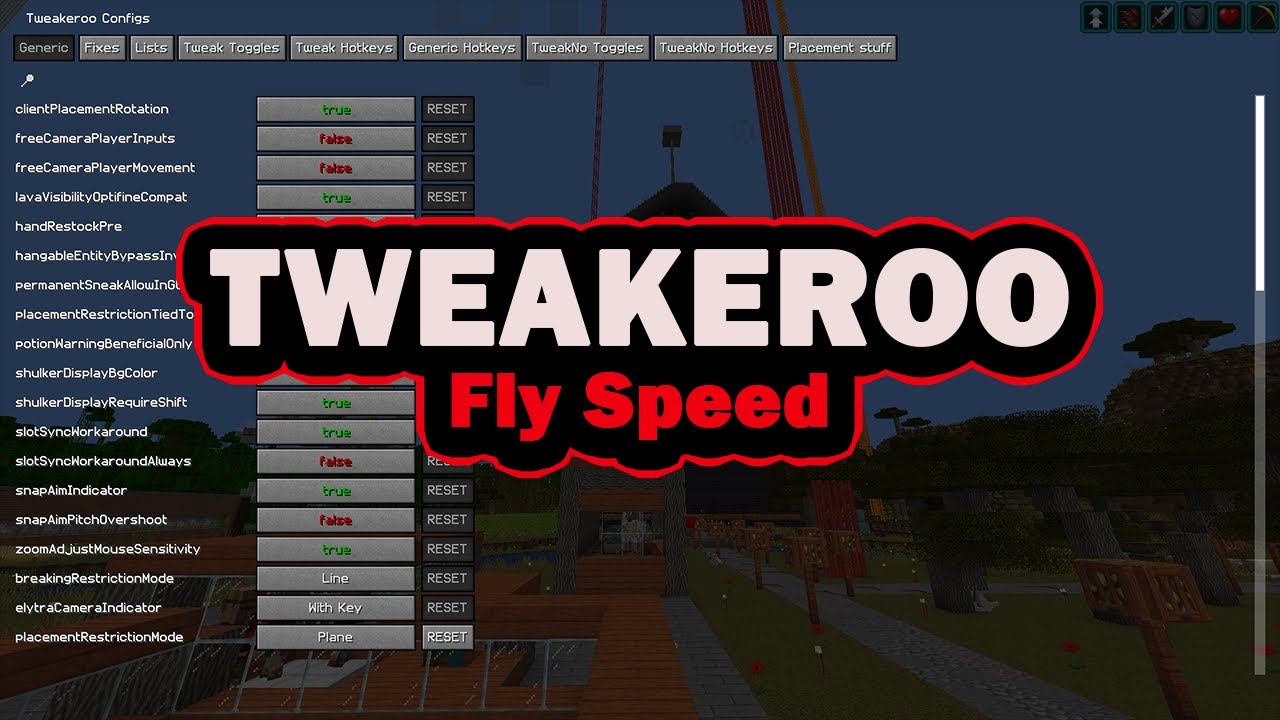 Tweakeroo Fly Speed Minecraft Faster Creative Flying And Freecam