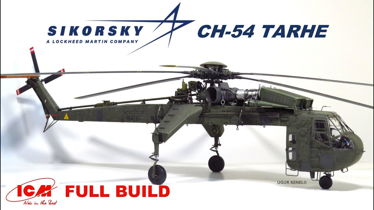 Building Icm Ch 54 Tarhe Scale Helicopter Model Kit With Full Build