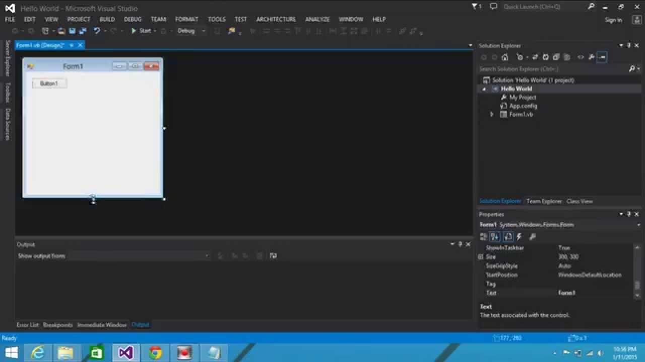 How To Make A Hello World Program By Using Visual Basic Youtube