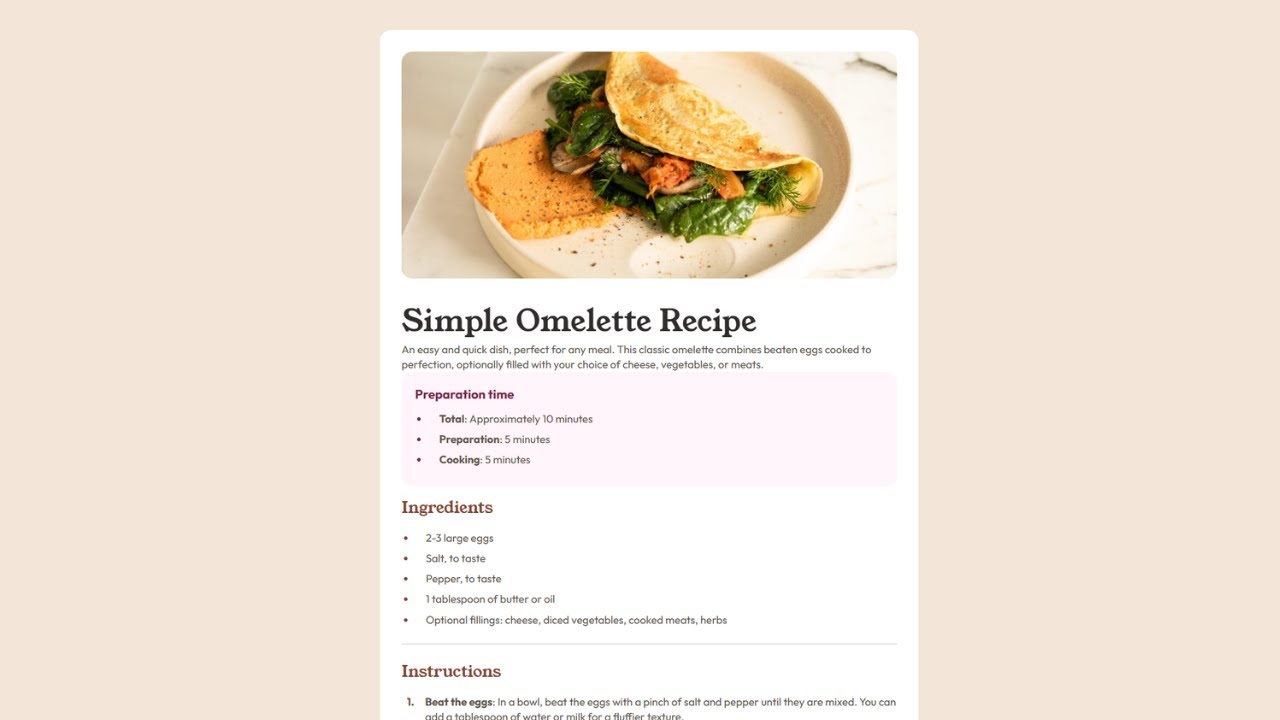 Recipe Page Frontend Mentor Challenge Html Css Youtube