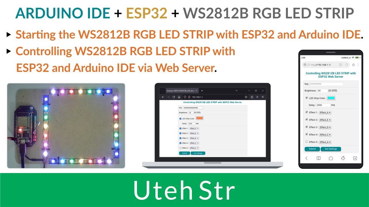 Arduino Ide Esp32 Ws2812b Rgb Led Strip Controlling Ws2812b Led