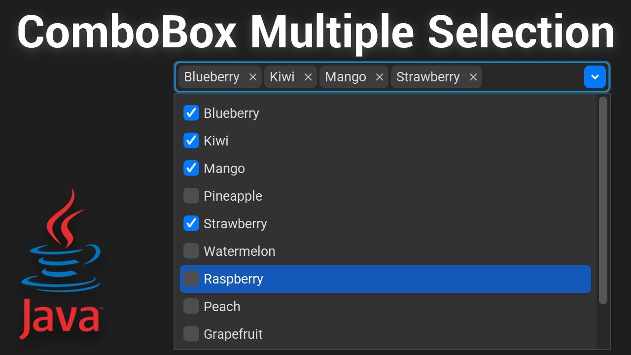 Custom Multi Selection Jcombobox In Java Swing With Flatlaf Ui Youtube