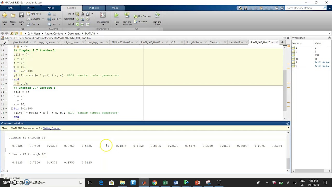 Generating Random Numbers In Matlab Youtube