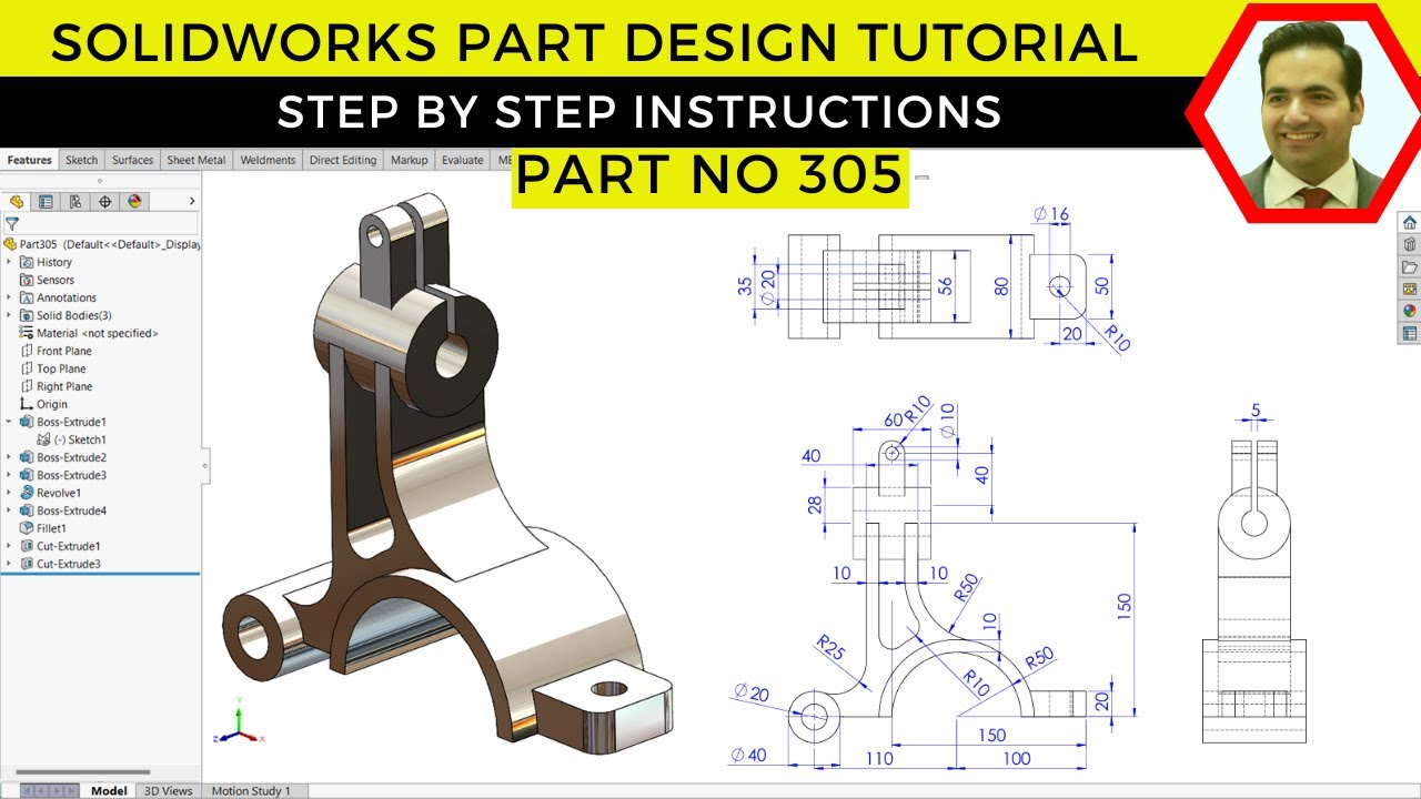 Solidworks Part Design Tutorial Create Accurate 3d Models Part No