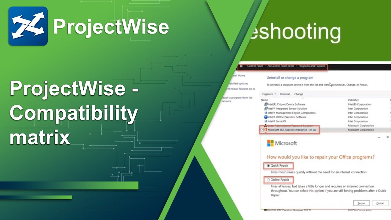 Projectwise Compatibility Matrix Youtube