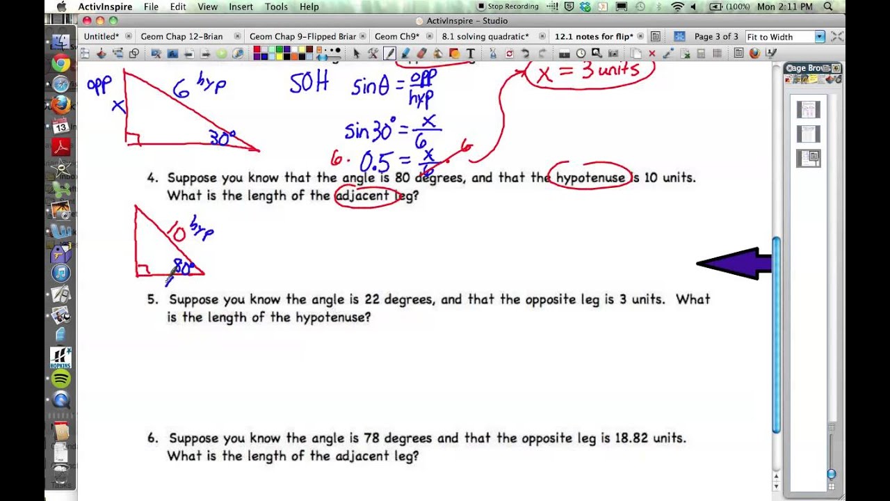 8 4 Part 3 Geometry Using Trigonometric Ratios To Solve Problems Youtube