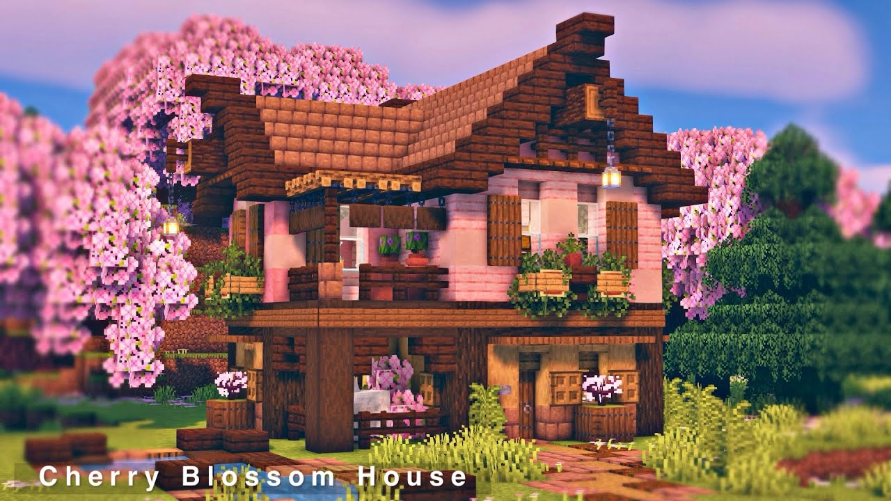 Minecraft How To Build A Cherry Blossom House Tutorial Youtube