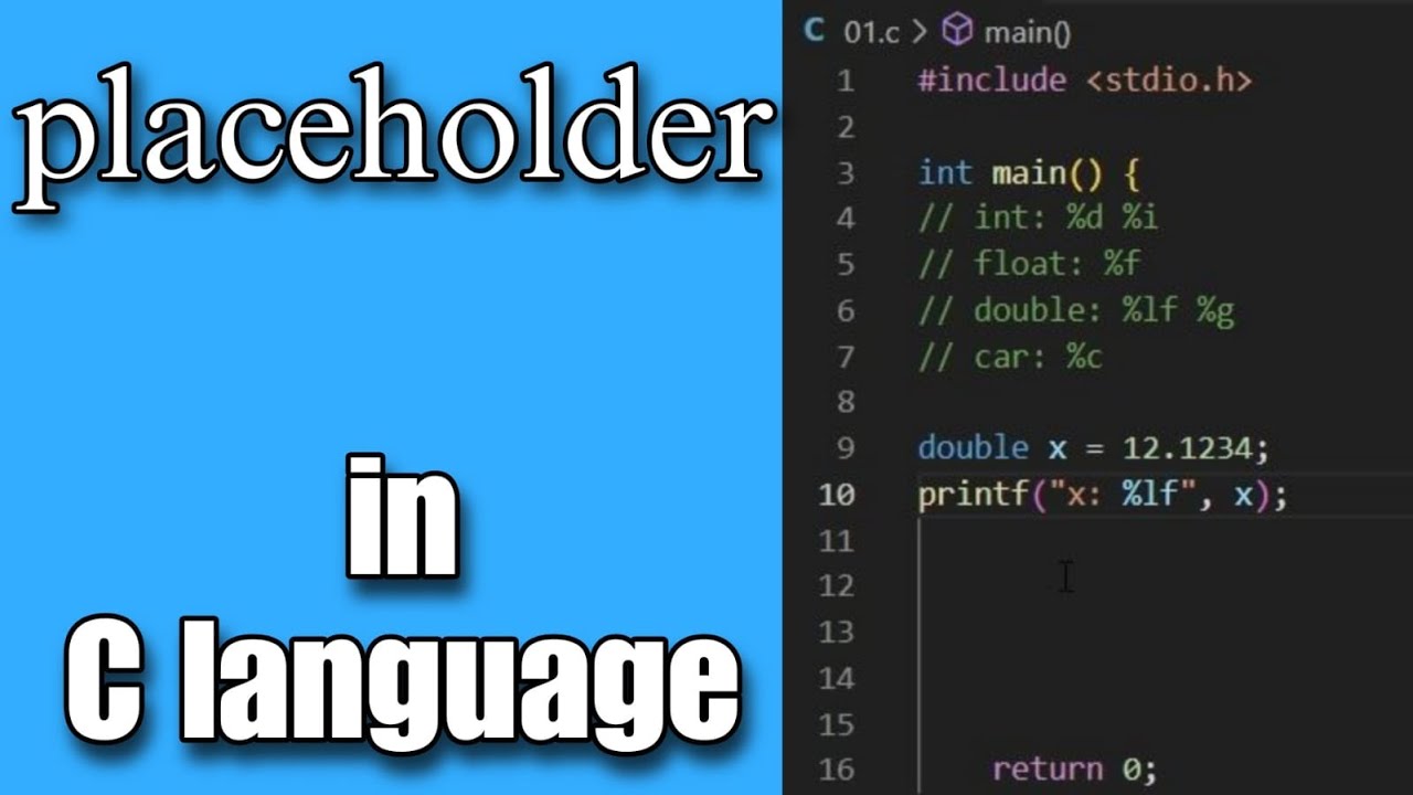 Placeholders In C Language Quick And Easy Youtube