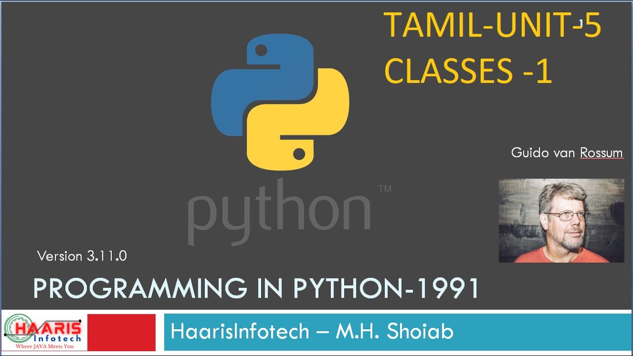 Python Tamil Classes Objects 1 Unit 5 Youtube