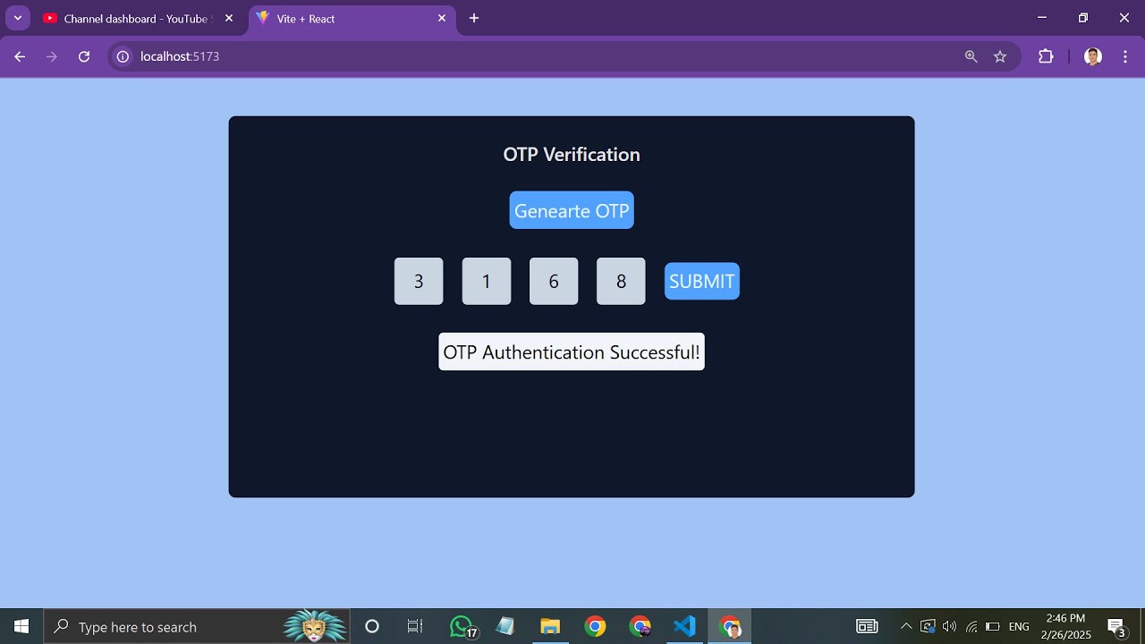 Functional Otp Generation Verification Ui In React React Coding