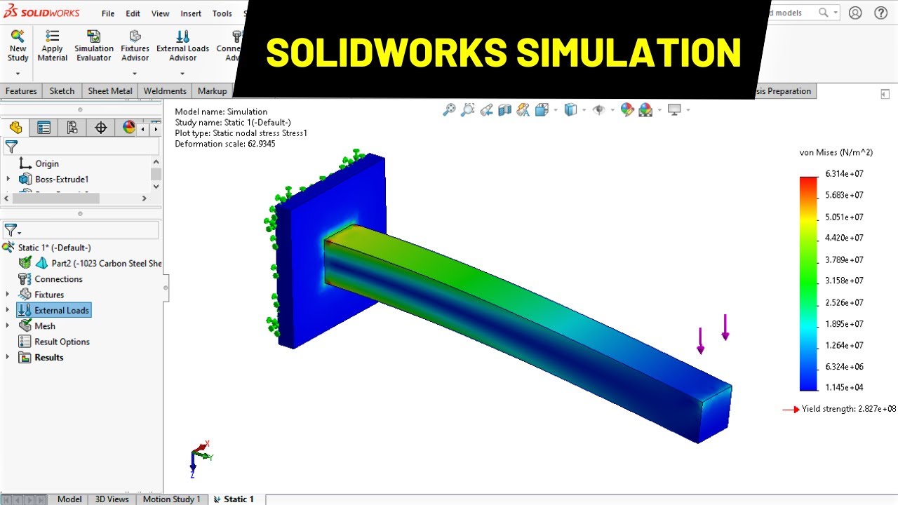 Simulations In Solidworks Tutorial Robo Cad Youtube