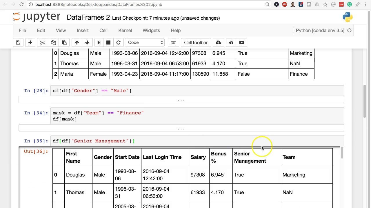 Pandas Tutorial Filter A Dataframe Based On A Condition Youtube