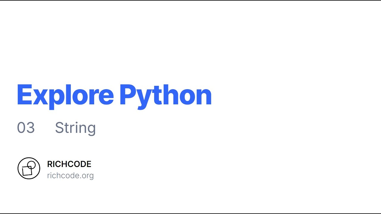 Python Lesson 3 String Youtube