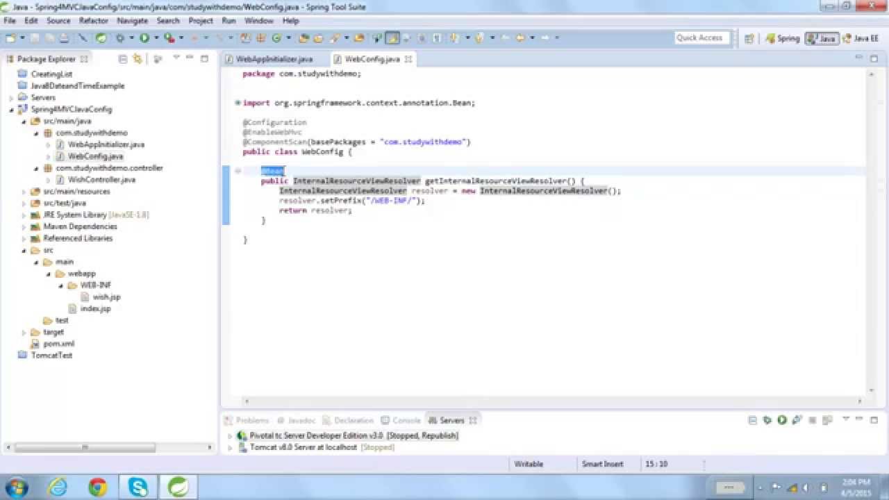 Spring Mvc Java Based Configuration Youtube