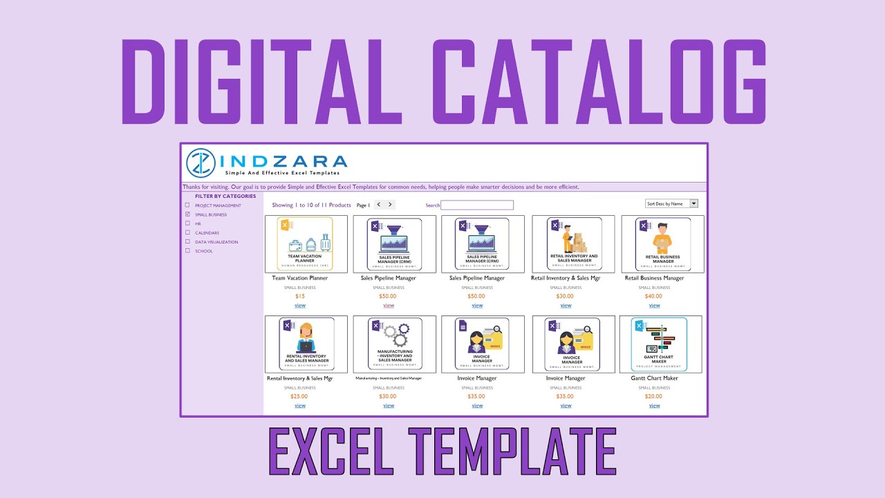 Excel Catalog Template