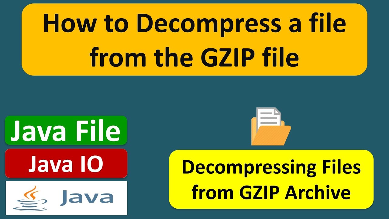 How To Decompress A File From The Gzip File Java File Java Io
