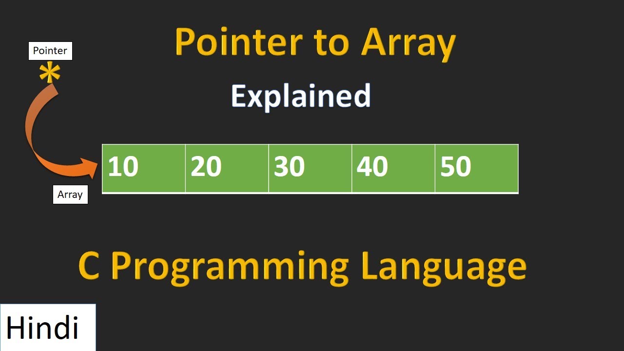 Pointer To Array In C C Pointer To Array Hindi C Programming