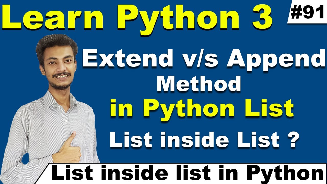 Difference Between Append And Extend Method Of Python List Python