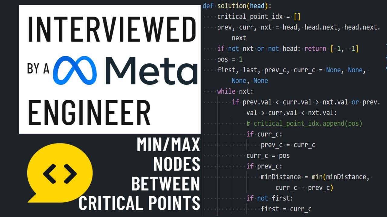 Min And Max Number Of Nodes Between Critical Points Python Interview