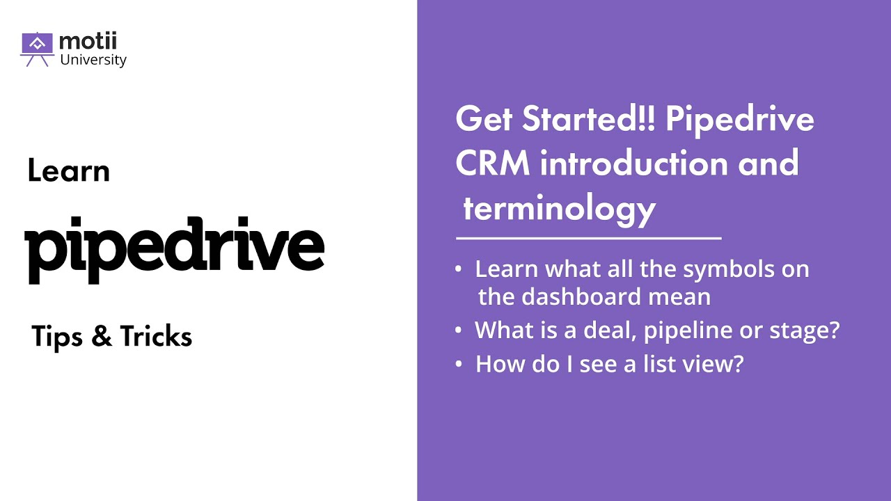 Get Started ï Pipedrive Crm Introduction And Terminology Youtube