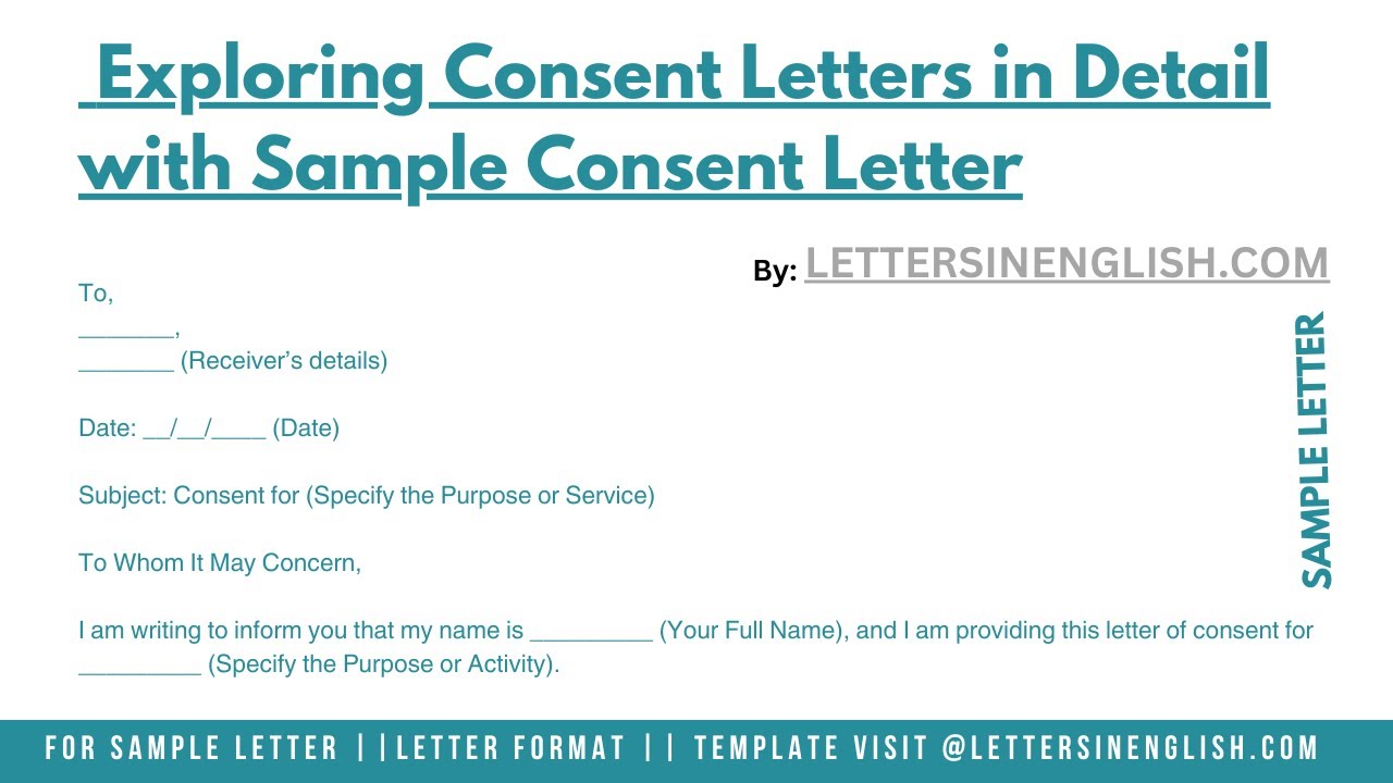 Exploring Consent Letters In Detail With Sample Consent Letter Youtube
