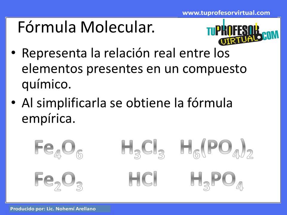 Cuantos Tipos De Formulas Quimicas Existen