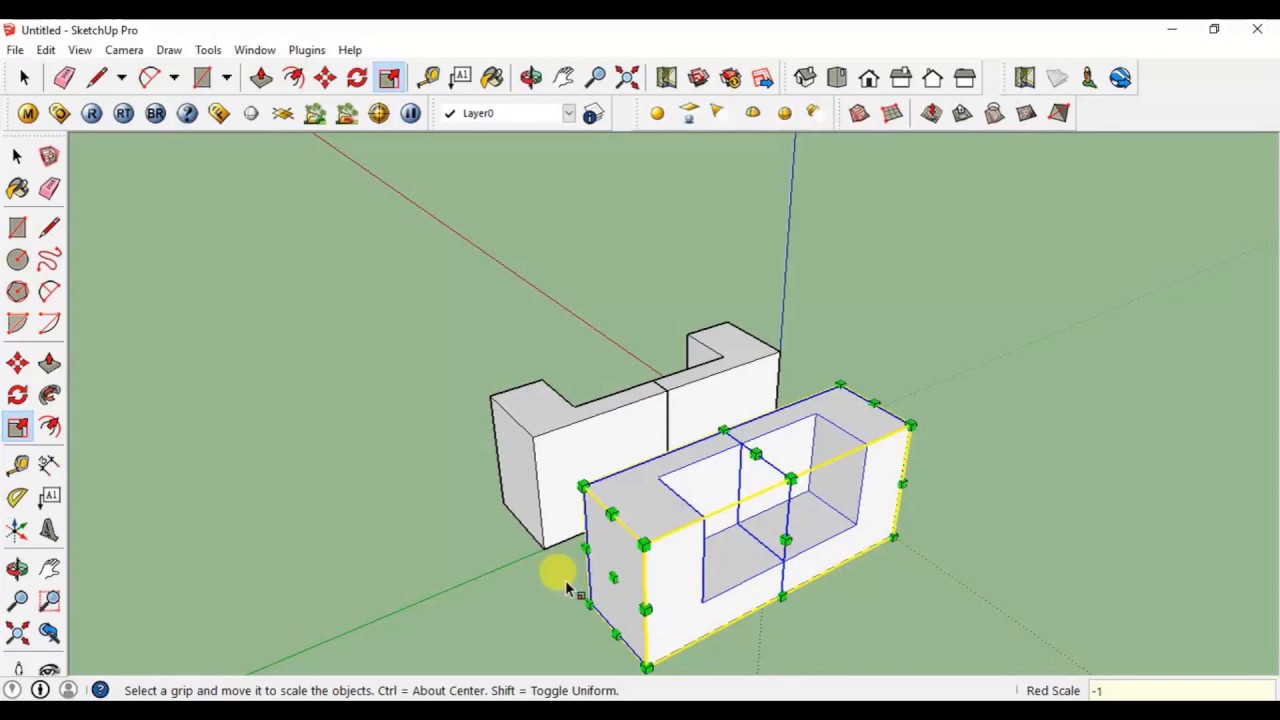 Sketchup Tutorial How To Mirror Any Object In Sketchup Youtube