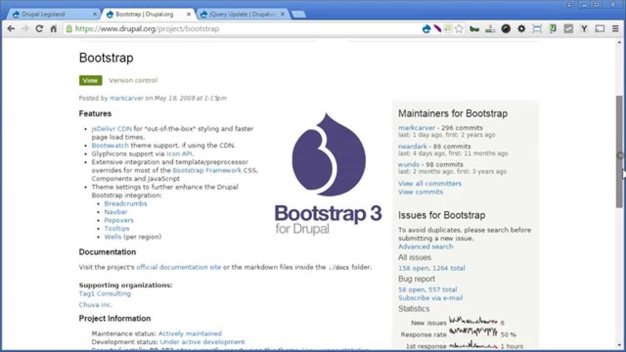 Drupal 7 Bootstrap Theme 3 X Part 1 Installation Youtube