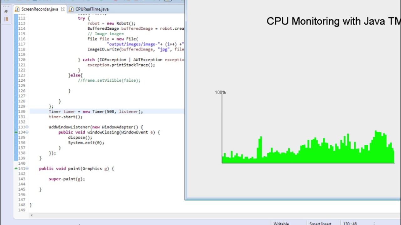 Screen Recorder And Cpu Monitoring In Java Application Youtube
