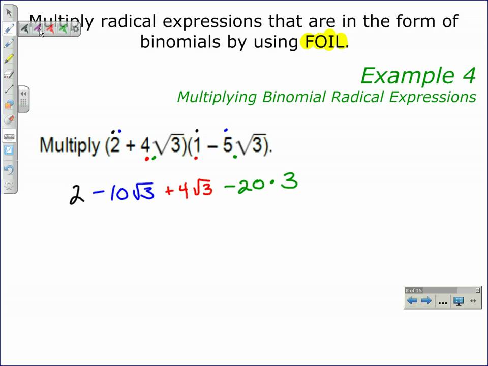 Multiplying Radical Expressions Worksheet Owhentheyanks