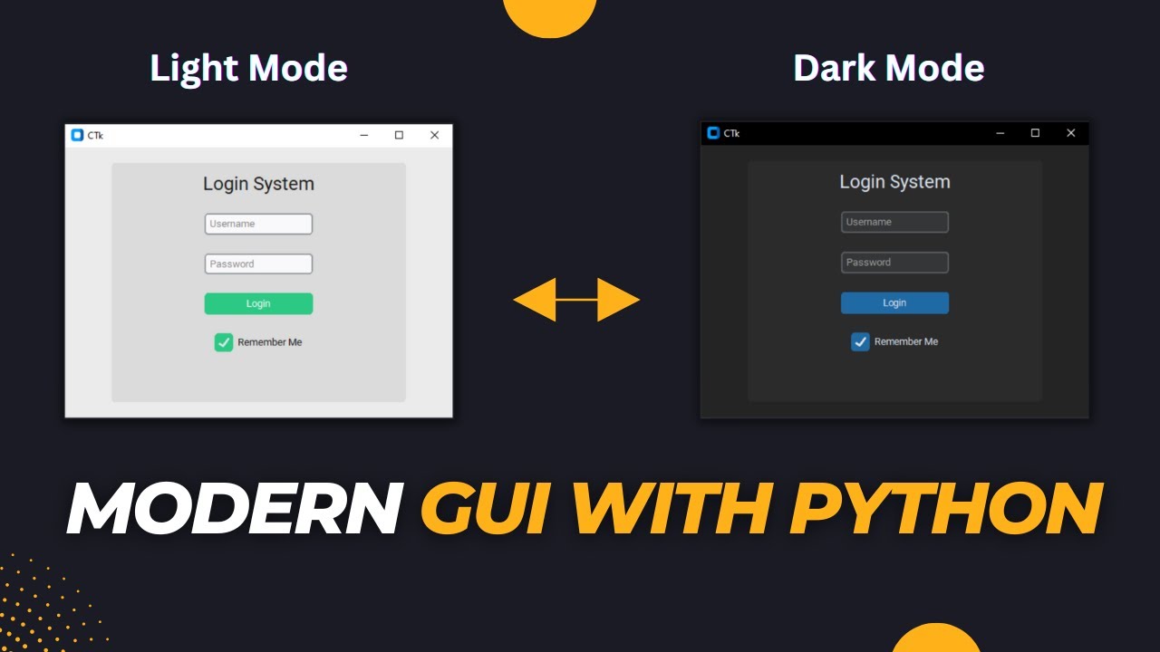 Modern Graphical User Interfaces With Python Login System Using