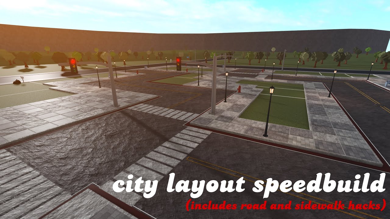 City Layout W Road Sidewalk Build Hack Roblox Bloxburg Speedbuild