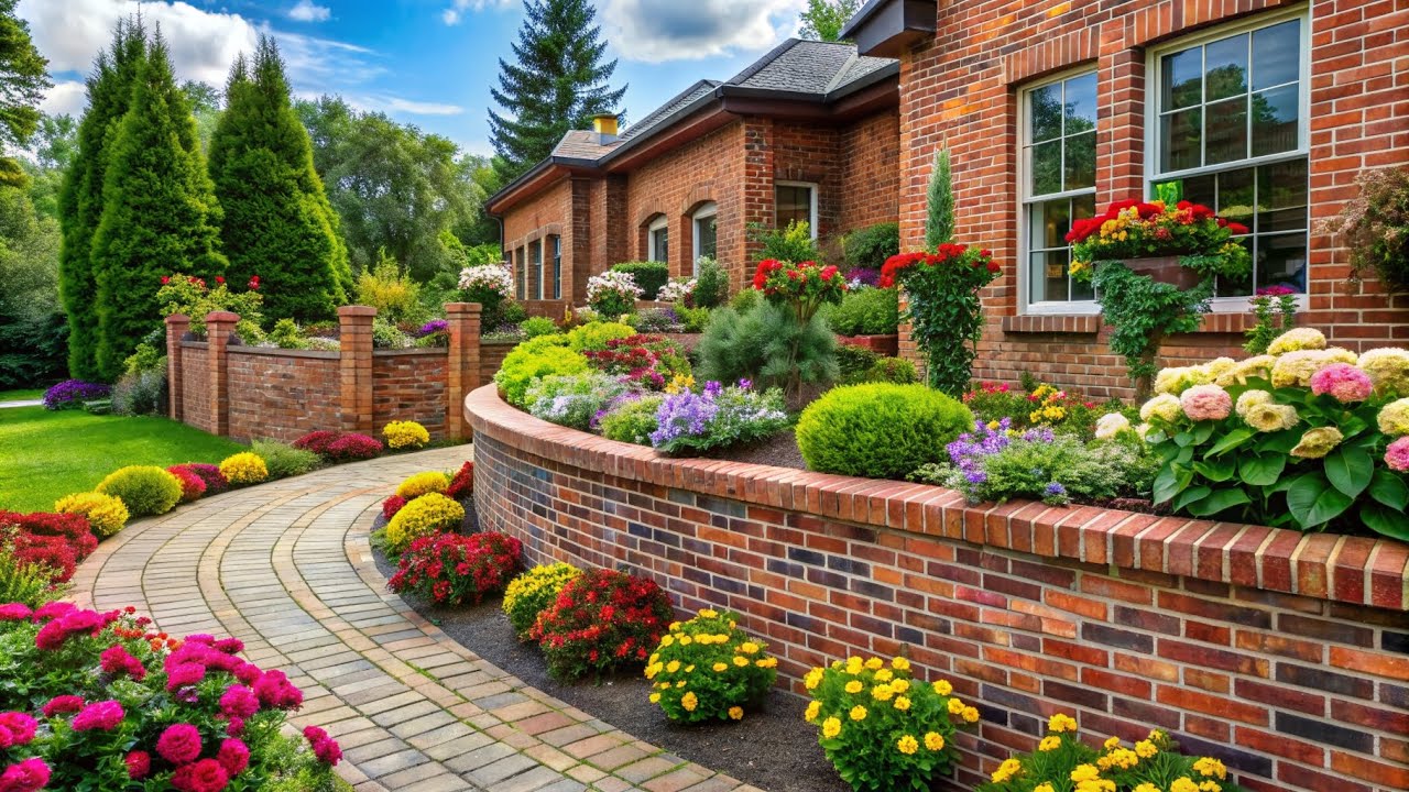Small Front Yard Red Brick