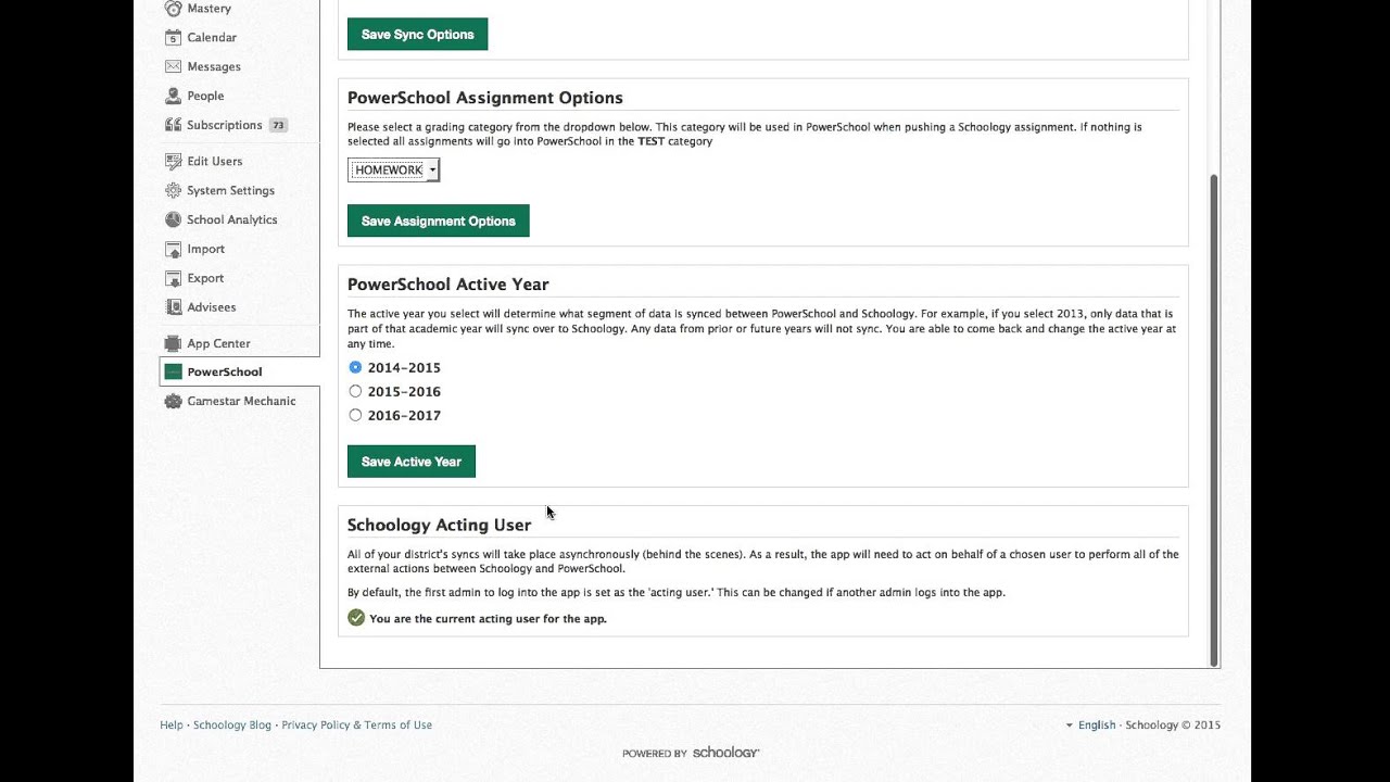 Schoology Sis Sync Settings Powerschool Youtube