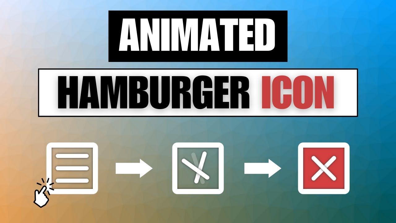 Create An Animated Hamburger Icon With Css And Javascript Youtube