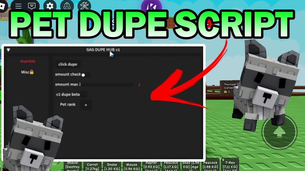 Grow A Garden Pet Dupe Script New пёџsupport All Executer Youtube
