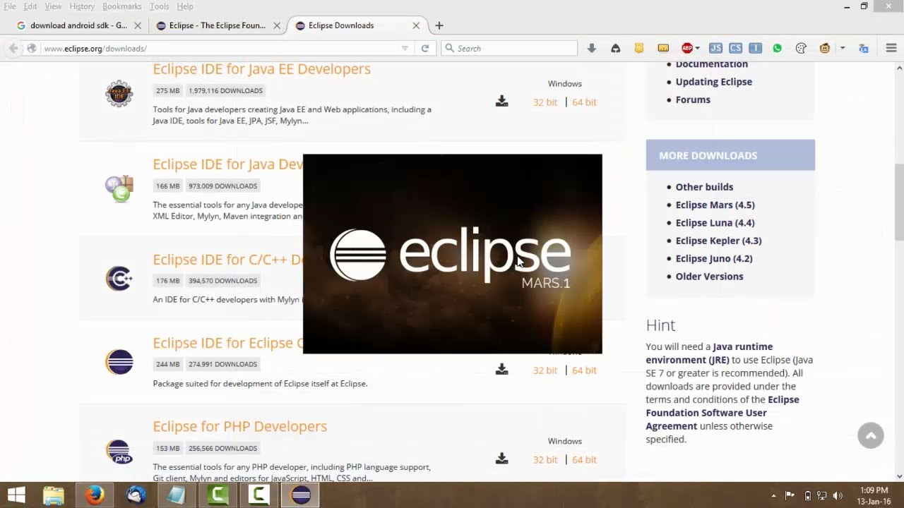 Tutorial Instalasi Eclipse Android Youtube