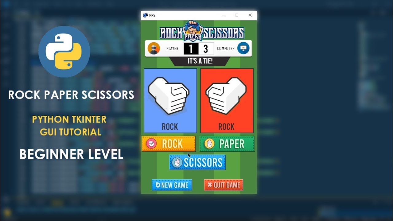 Rock Paper Scissors Python Tkinter Tutorial Youtube