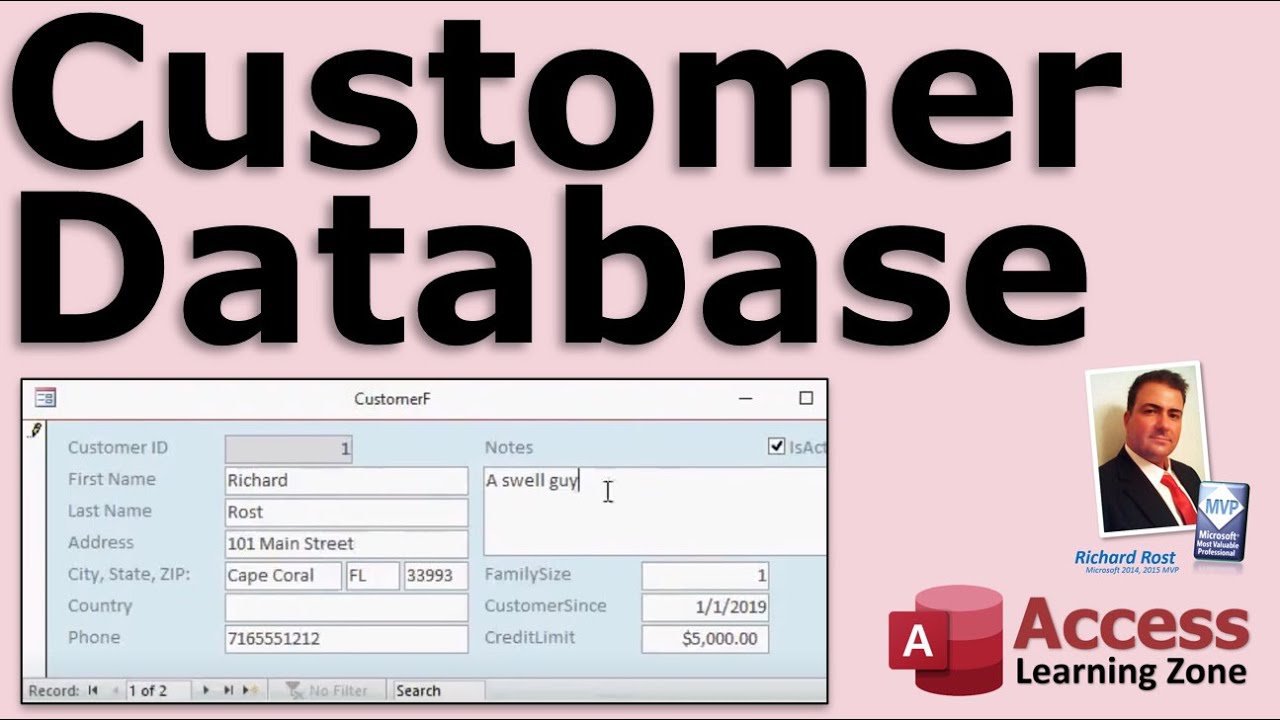 Microsoft Access Customer Database Crm Ms Access Customer Template