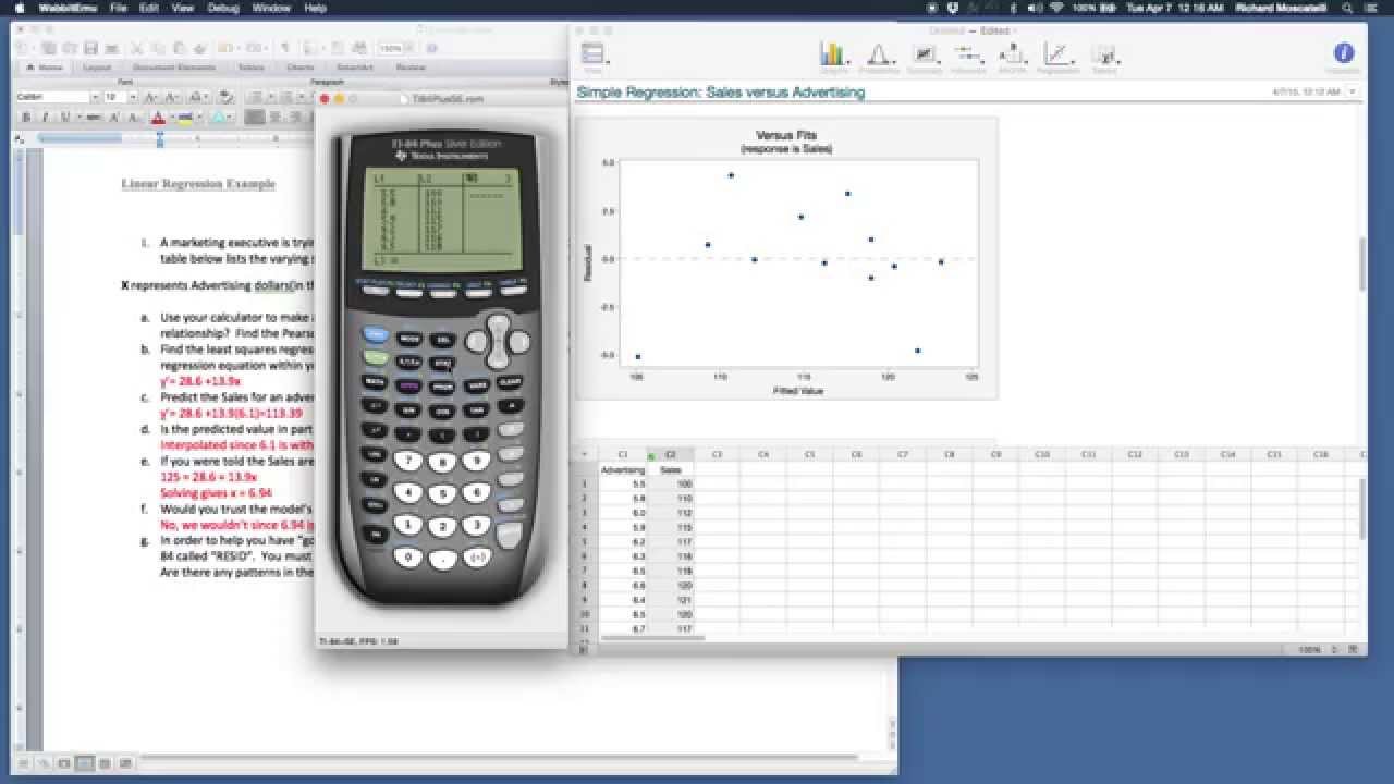 Residual Plots In Minitab Ti84 Youtube