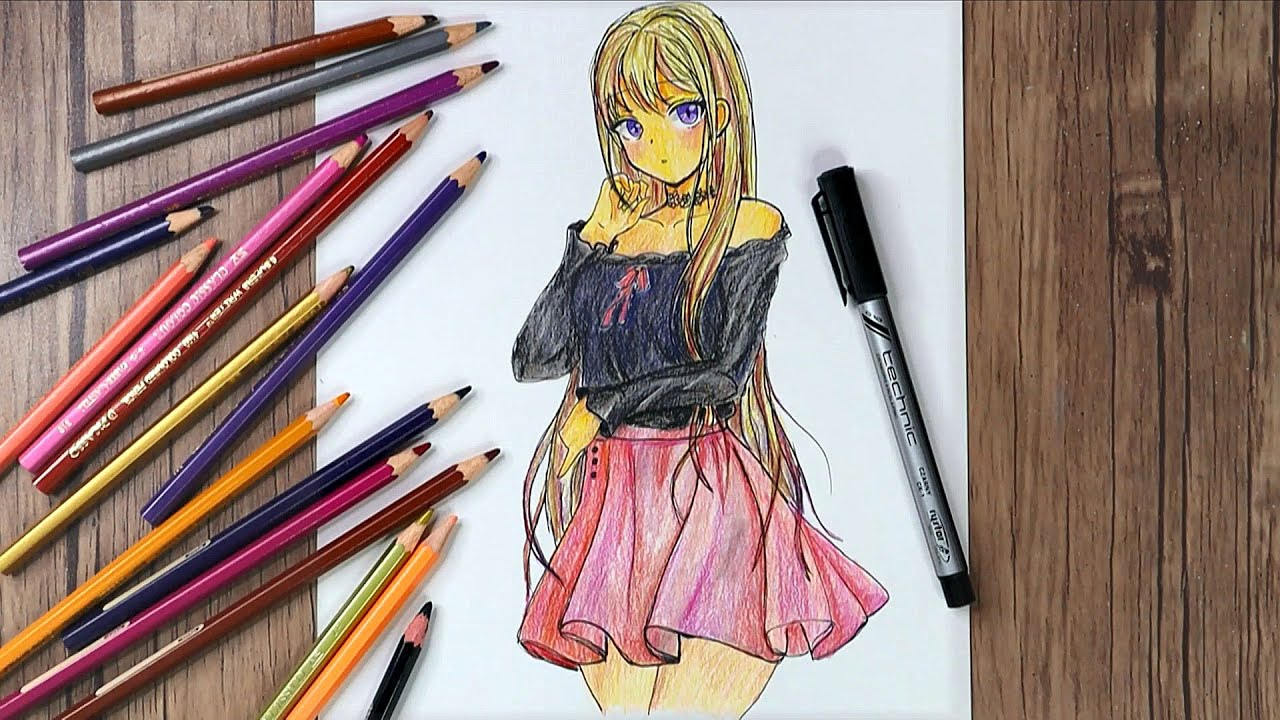 How To Draw Anime With Colored Pencils