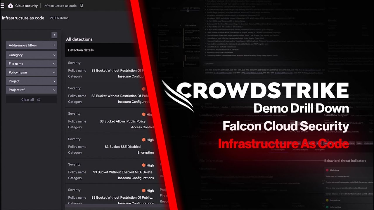 Falcon Cloud Security Iac Scanning Demo Drill Down Youtube
