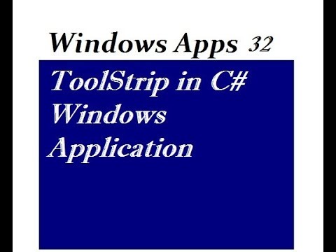 Toolstrip In C Windows Application Youtube