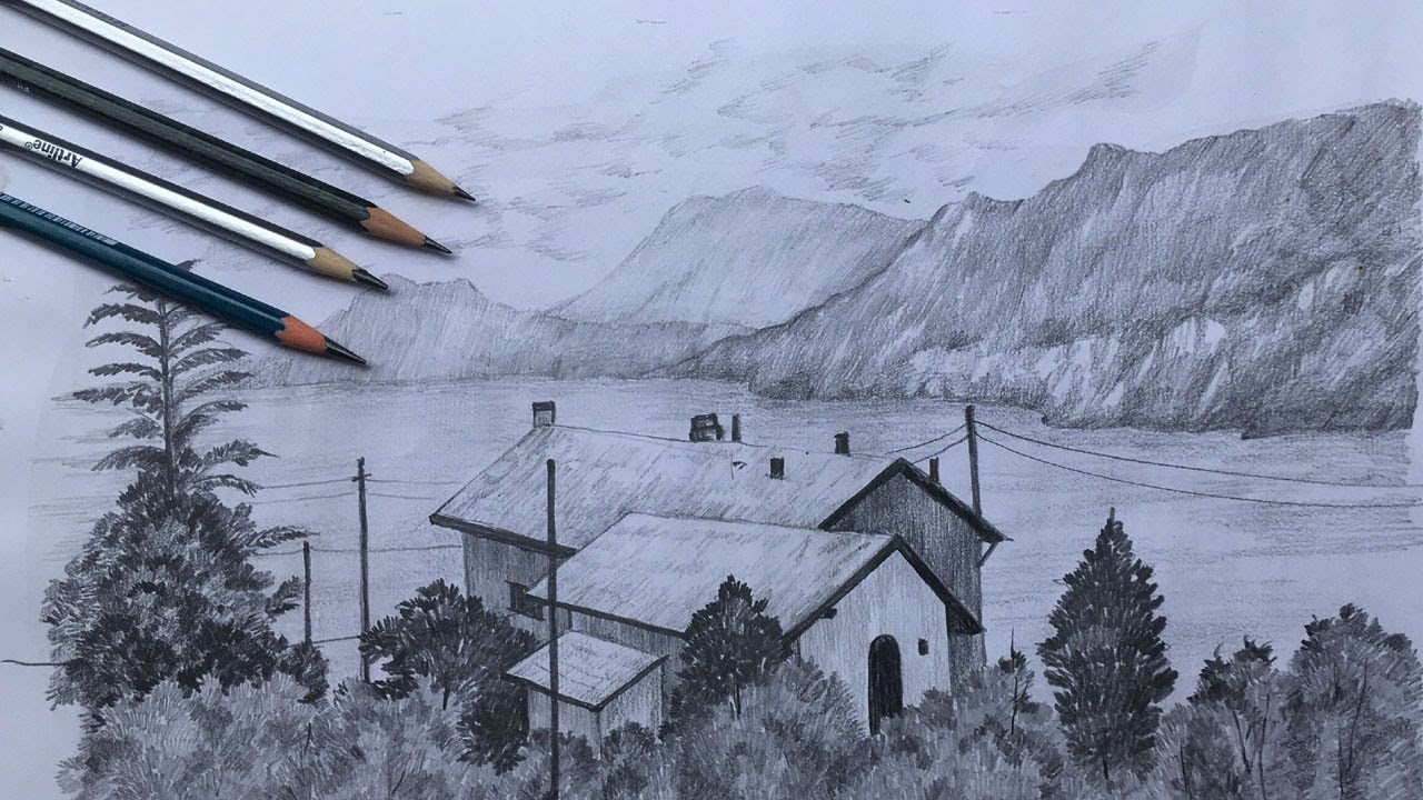 Pencil Drawing Scenery For Beginners Pencildrawing2019