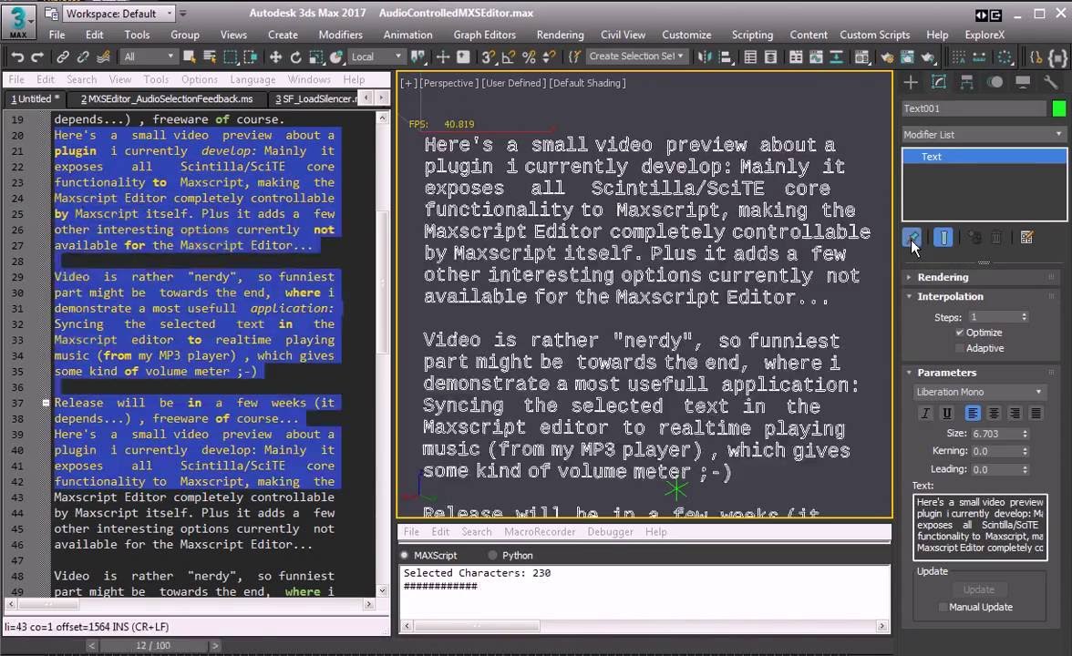 Mxseditor Maxscript Editor Extension Plugin Demo For 3ds Max Youtube