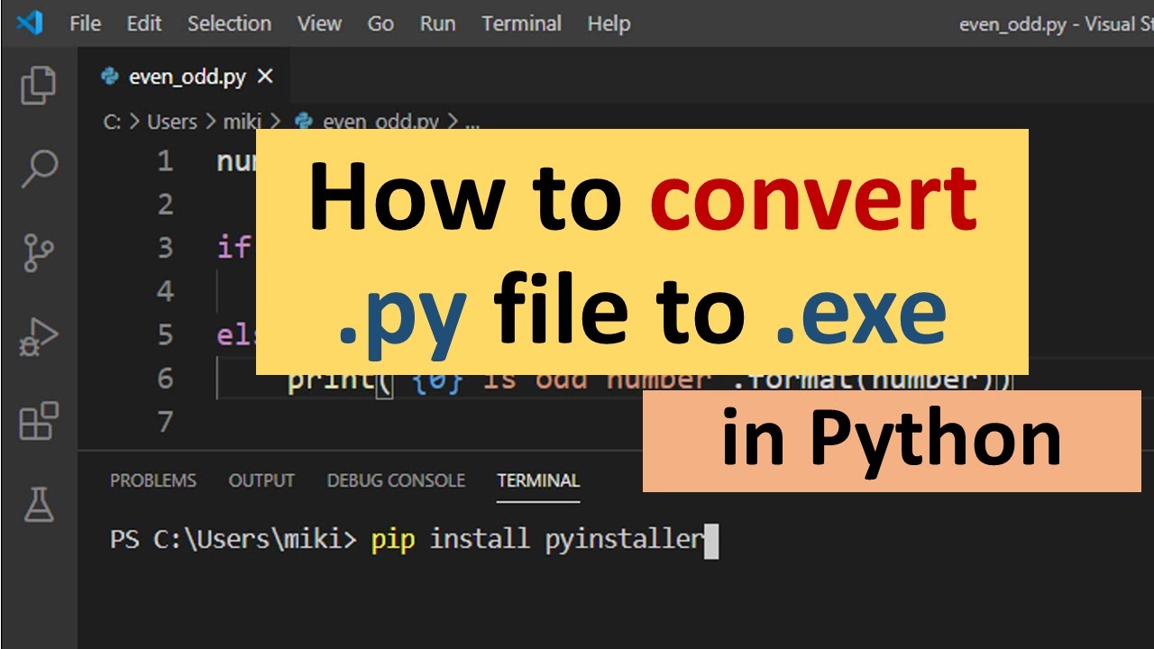 How To Convert Py To Exe In Python Youtube