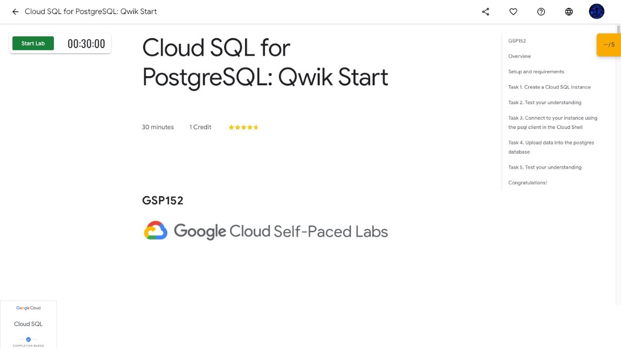 Qwiklabs Cloud Sql For Postgresql Qwik Start Gsp152 Youtube